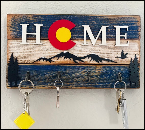 Colorado Key Holder Rustic Home Style Colorado Gift | Etsy