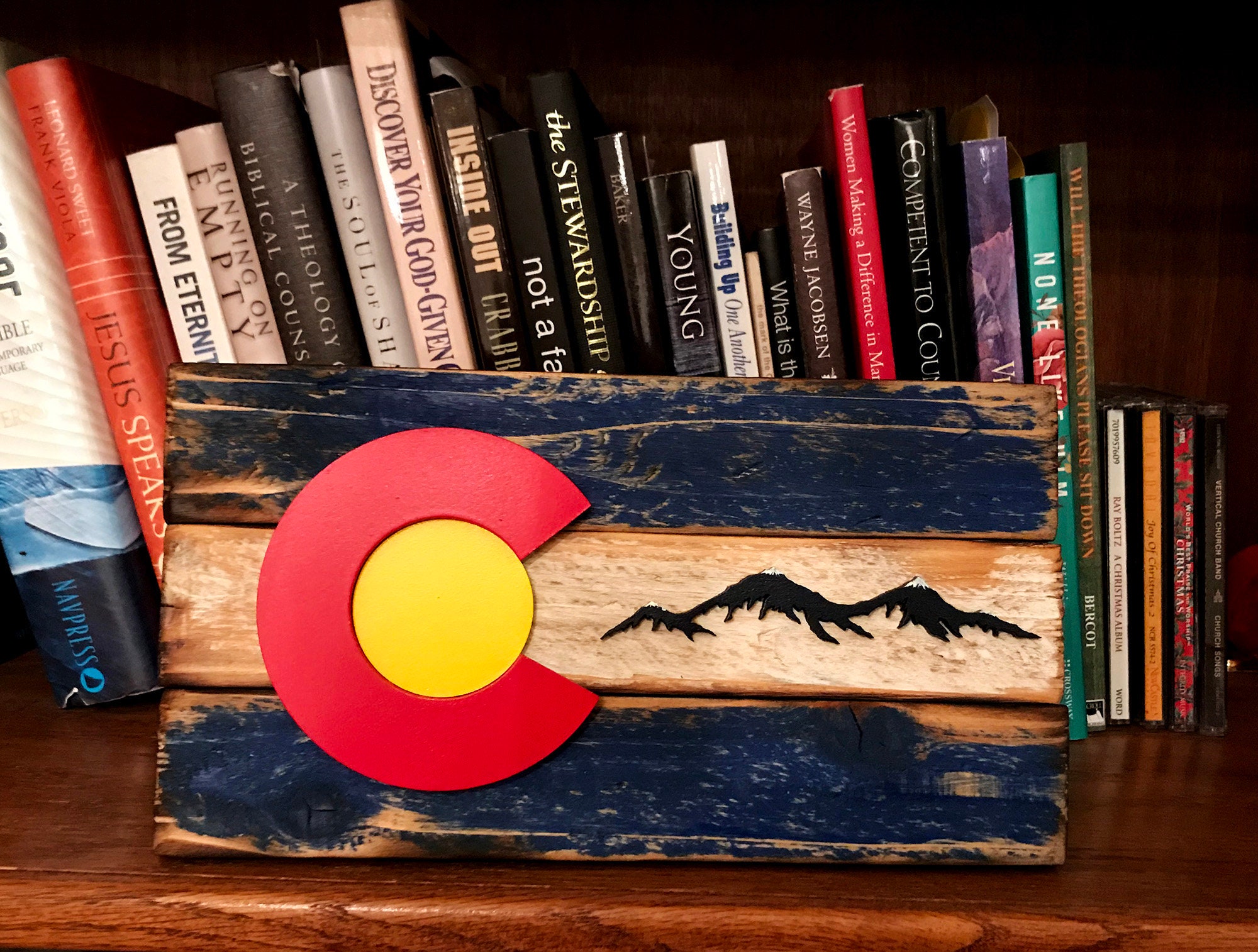Colorado Wood Flag Rustic Desk-top Version Colorado Gift | Etsy