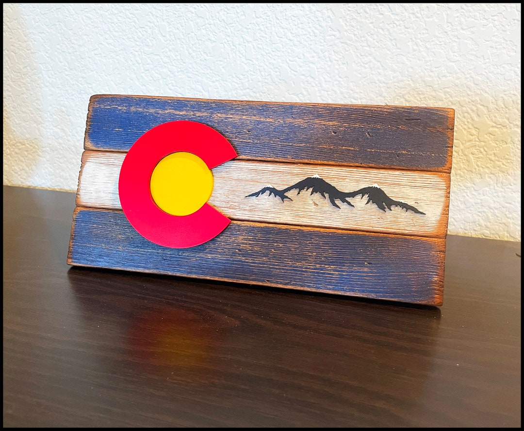 Colorado Wood Flag - Rustic Desk-top Version - Colorado Gift - Colorado ...