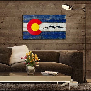 Colorado Wood Flag 13x23 Colorado Wall Art | Etsy