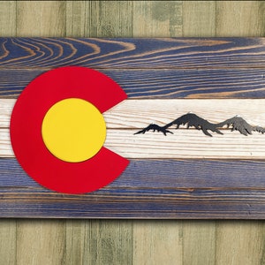 Colorado Wood Flag - 13x23" - Colorado Wall Art - Colorado Gift - Etsy