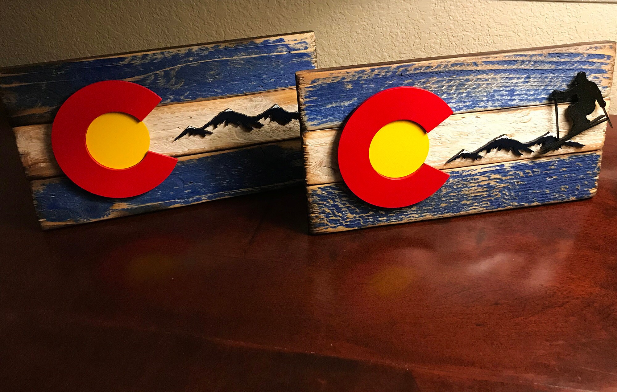 Colorado Wood Flag Rustic Desk-top Version Colorado Gift | Etsy