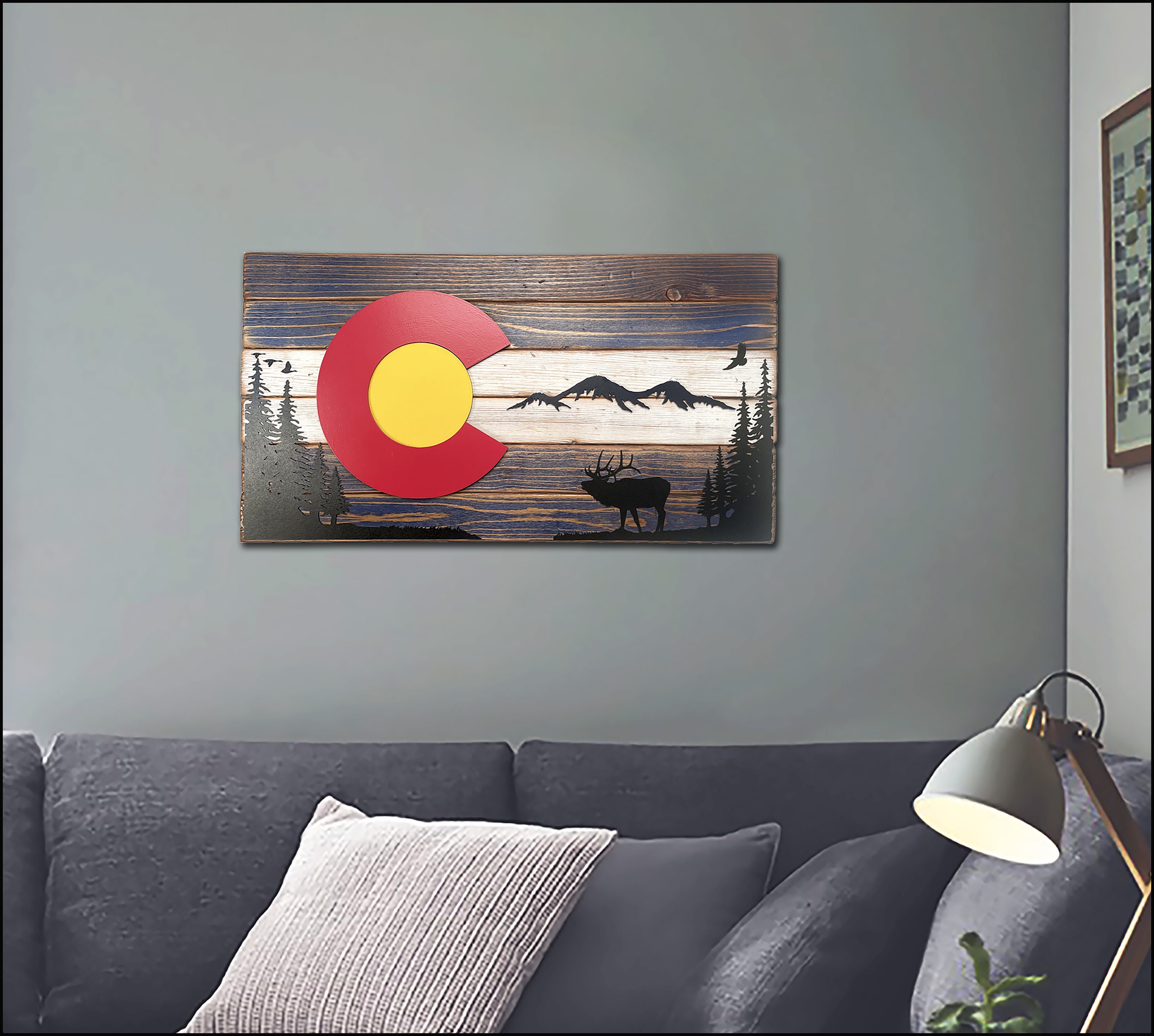 Colorado Wood Flag 13x24 Rustic Nature Style - Etsy