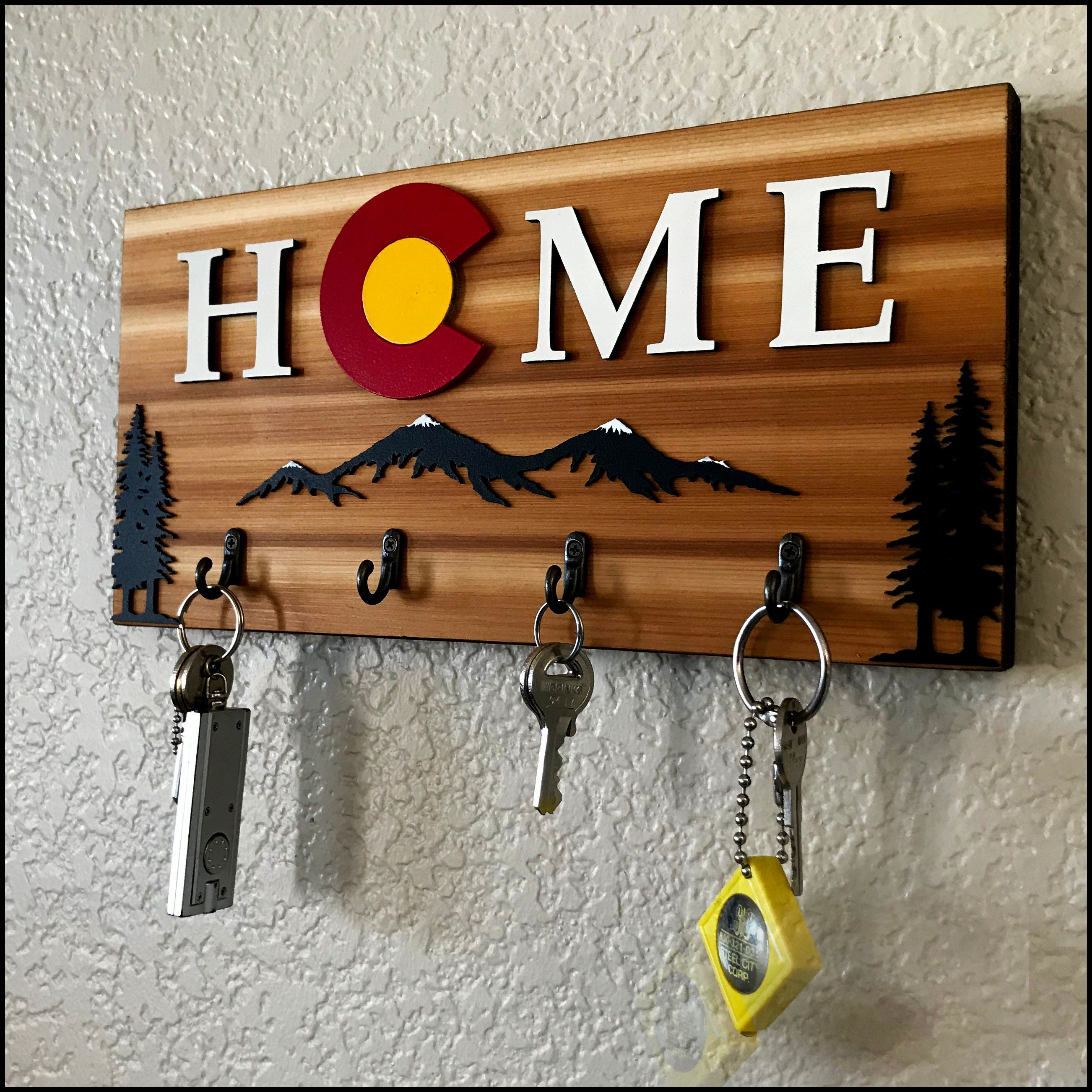 Colorado Key Holder - Colorado Gift - Colorado Wood Flag - Colorado ...
