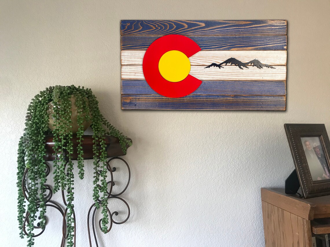 Colorado Wood Flag 9x17 Rustic Style Colorado Gift - Etsy