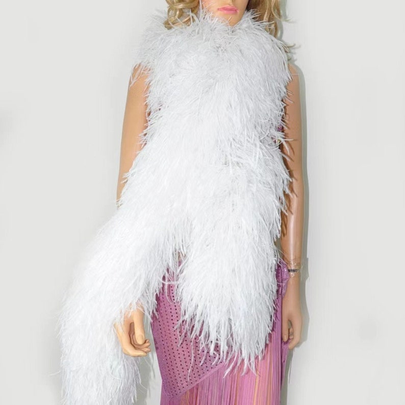 2 Meter Ostrich Feather Boa Shawl Vintage High Quality Fluffy - Etsy