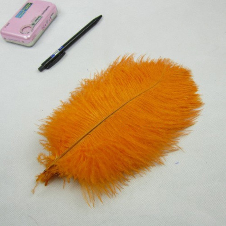 Hot! Sale 50-200 PCS / Lot Orange Ostrich Feathers 10-12 Inches / 25 ...