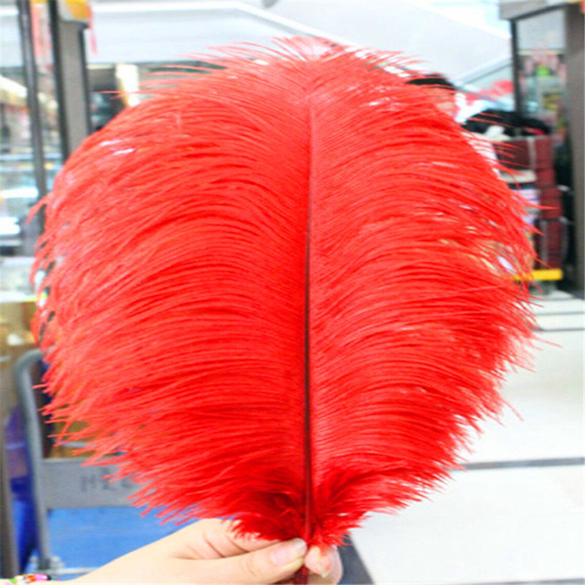 10-1000PCS Natural Red Ostrich Feather 40-45 Cm / 16 to 18 Inch Plume ...