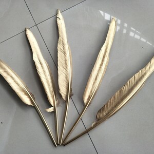Beautiful Handmade Gold Feather Wholesale 10-100PCS 12-14 Inch Wedding ...