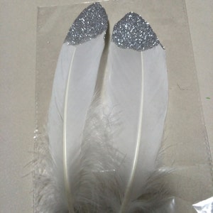 Beautiful Manual Paste Silver Goose Feathers 15-20CM 10-1000PCS DIY ...
