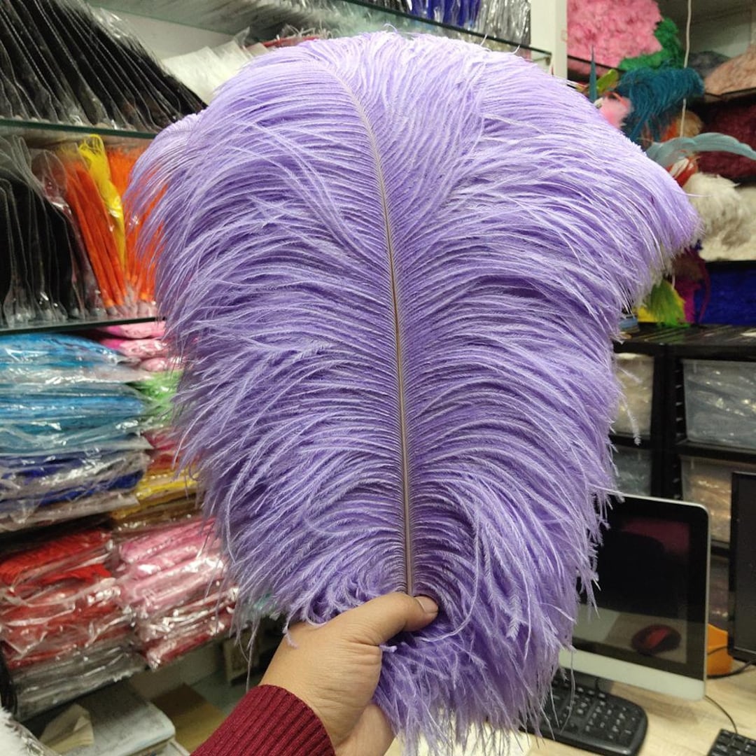 100 PCS Light Purple Ostrich Feather Wedding Party Prom Charity Party ...