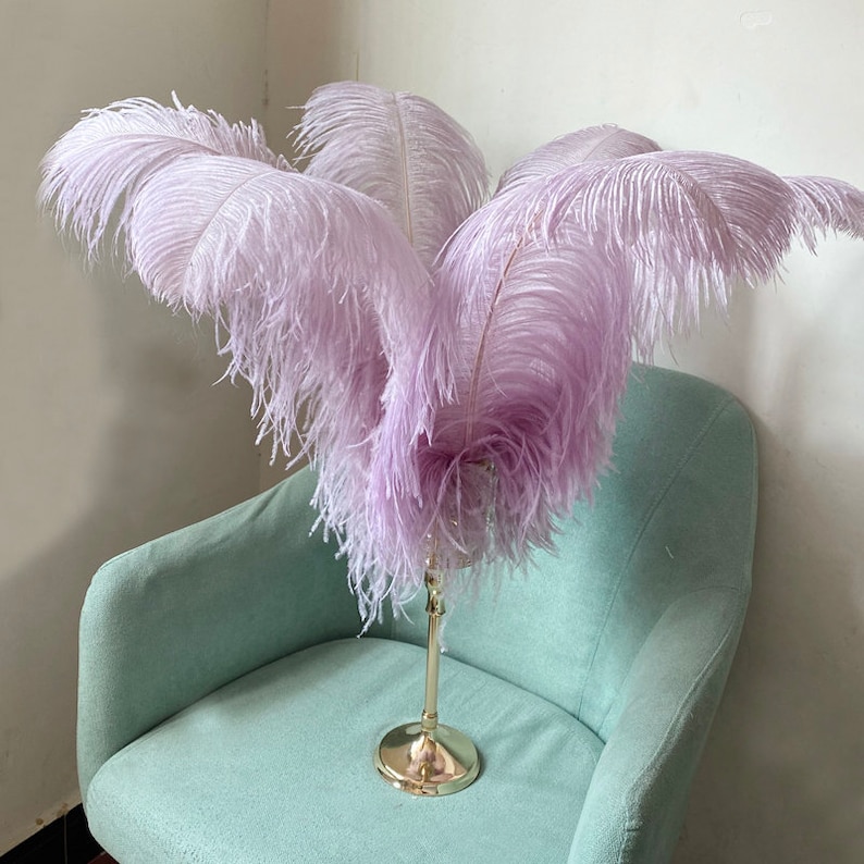 100 PCS Light Purple Ostrich Feather Wedding Party Prom - Etsy