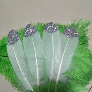 Beautiful Manual Paste Silver Goose Feathers 15-20CM 10-1000PCS DIY ...