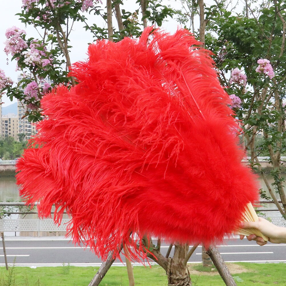 Ostrich Feather Fan Dance Shooting Photo Decoration Wedding Carnival ...