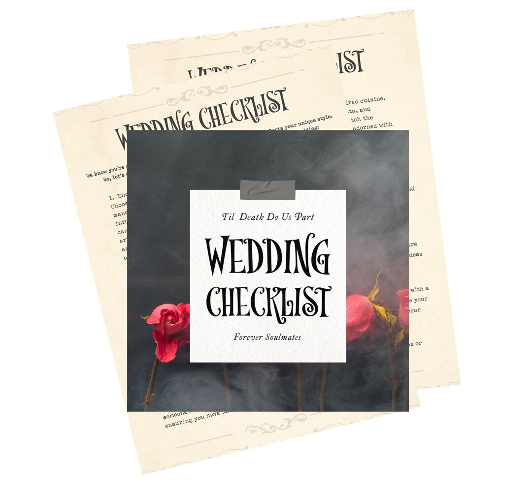 Enchanting Gothic Wedding Checklist Plan Your Unique & - Etsy UK