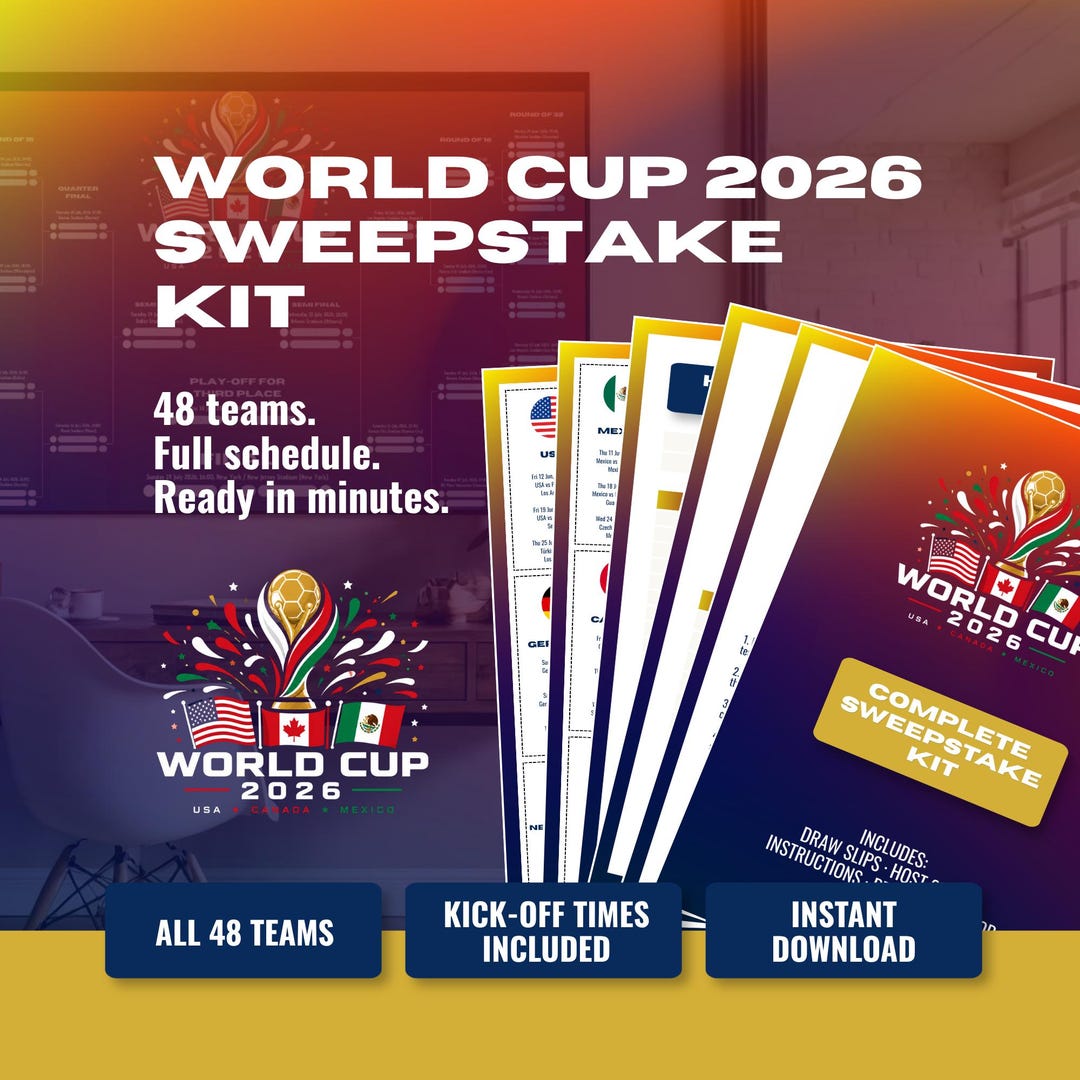 World Cup 2026 Sweepstake Kit Printable | All 48 Teams | Draw Slips ...