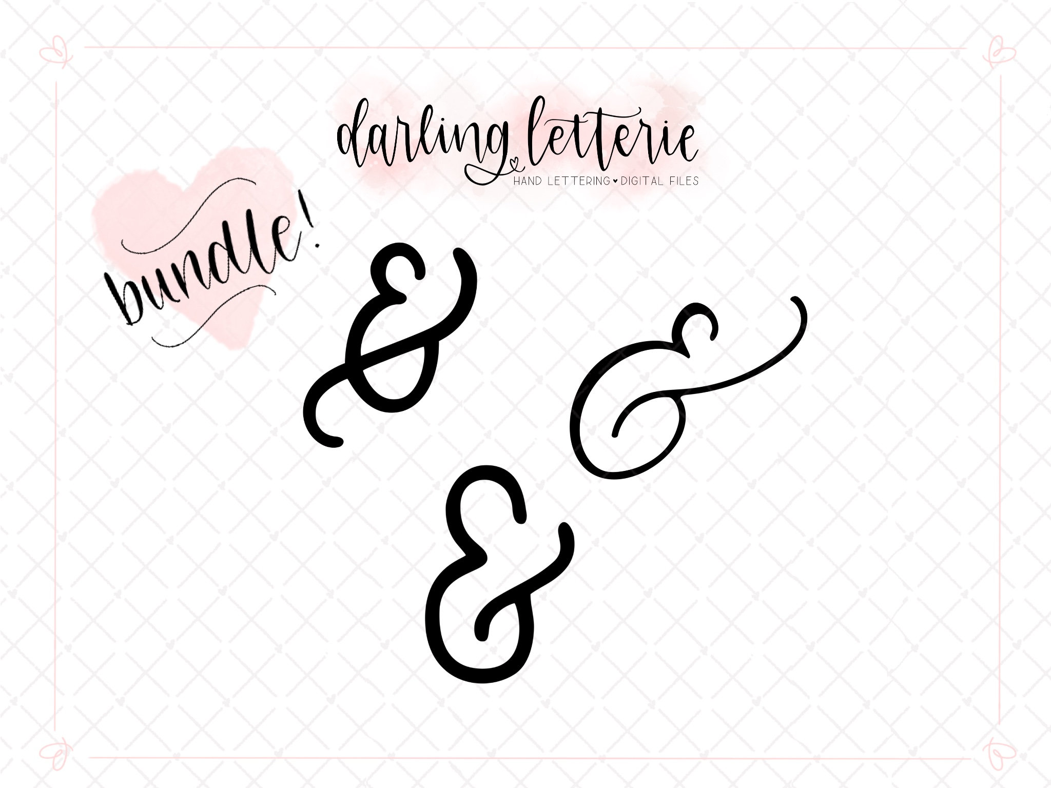 Bundle! 3x Hand Drawn Ampersand Clip Art - Cut File for Cricut ...