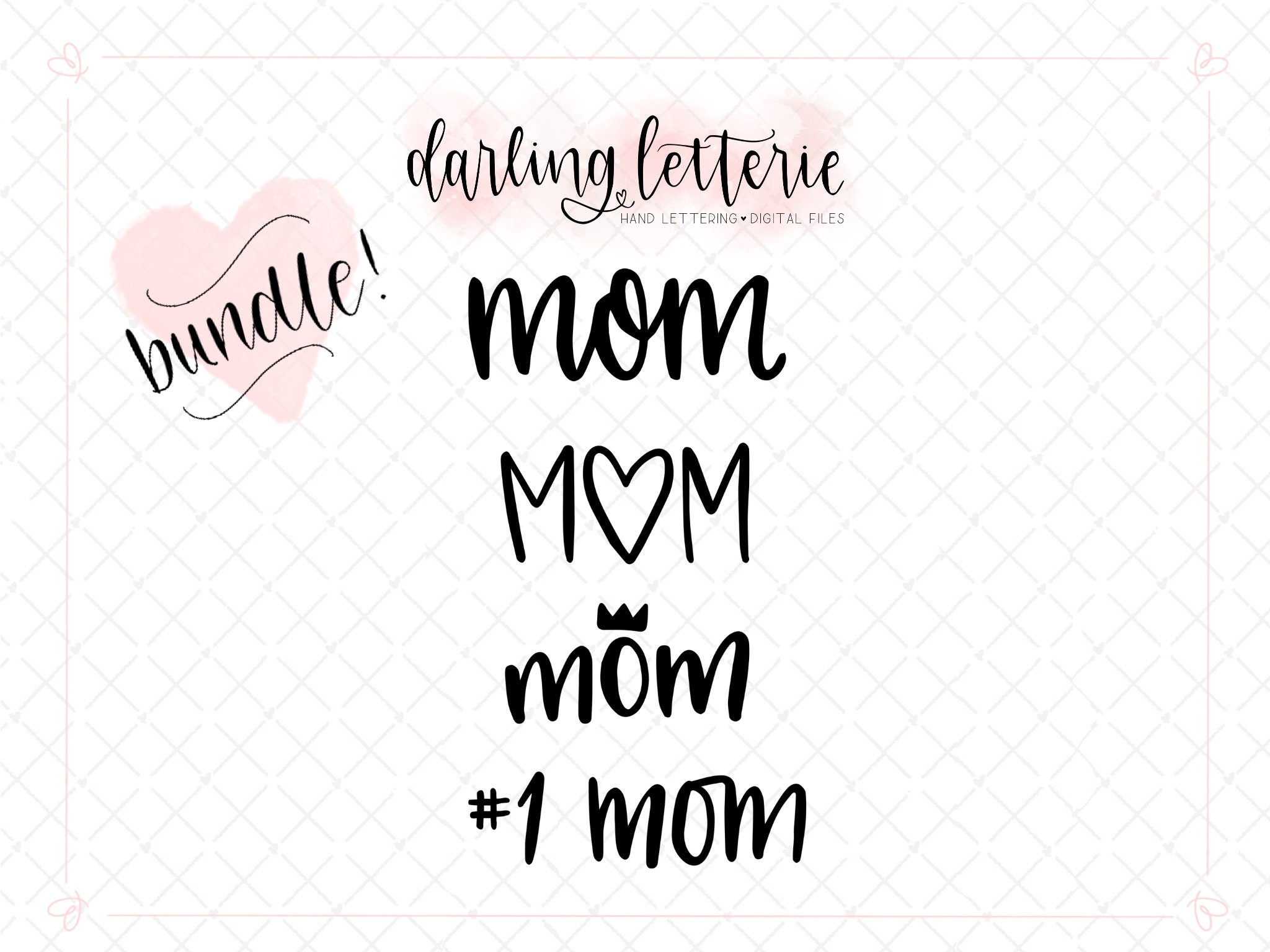 MOM Bundle Hand Lettered Clip Art or Cut File for Cricut - Etsy