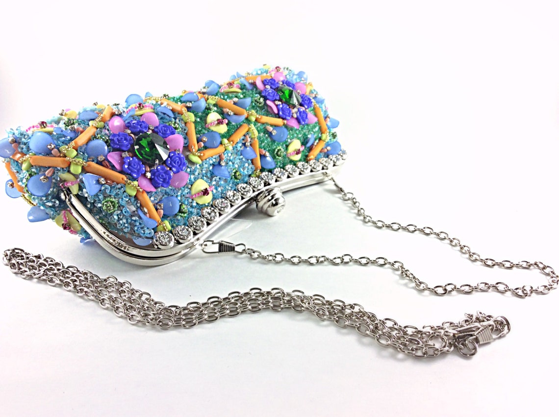 Handcrafted Beaded Clutch,multicolour Embroidery Bag,evening Bag,party ...
