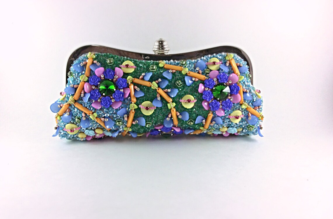 Handcrafted Beaded Clutch,multicolour Embroidery Bag,evening Bag,party ...