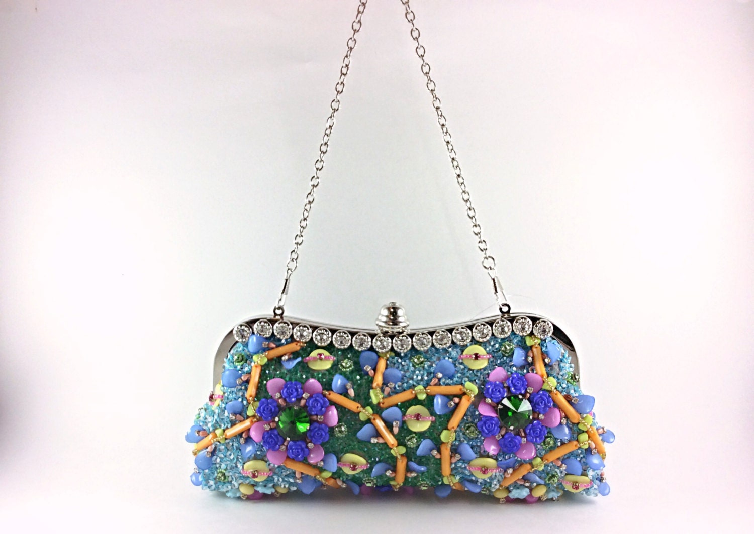 Handcrafted Beaded Clutch,multicolour Embroidery Bag,evening Bag,party ...