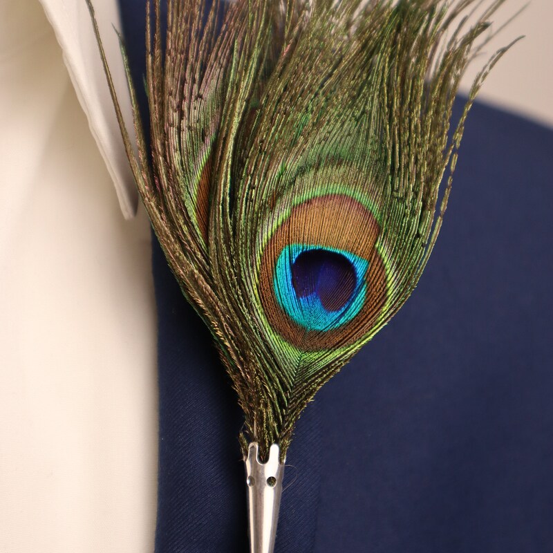 Peacock Feather Pin - Etsy