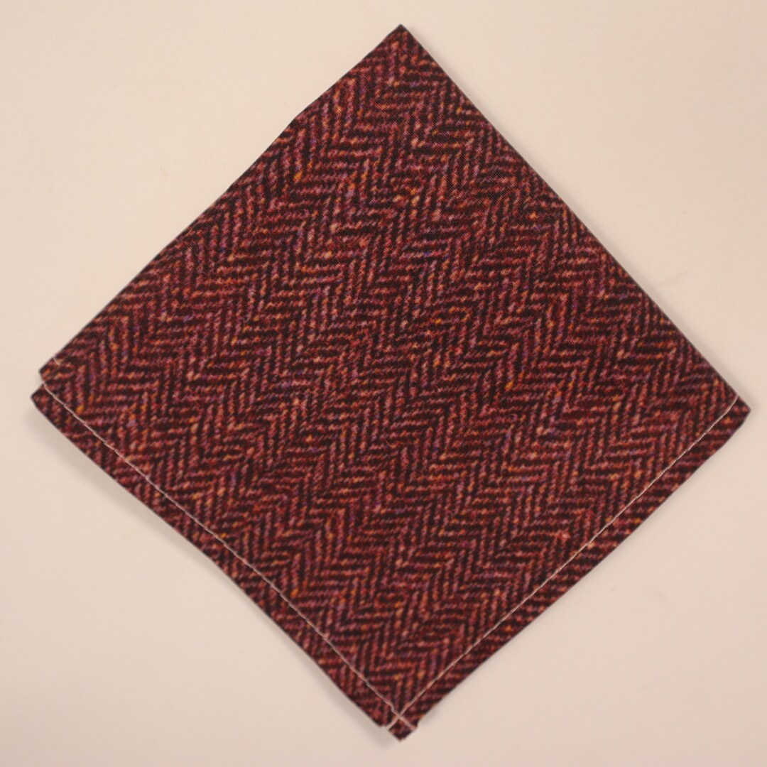 Plum Purple Tweed Print Pocket Square - Etsy