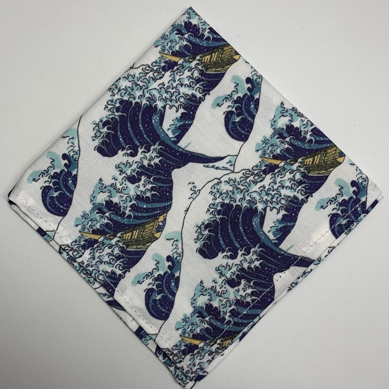 Wave Pocket Square - Etsy