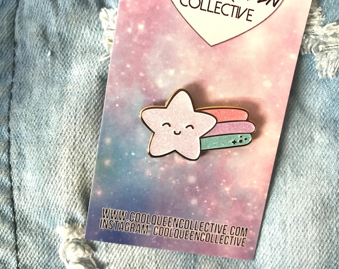 Shooting Star Enamel Pin - Etsy