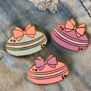 Macaron Bow Glitter Hard Enamel Pin - Etsy