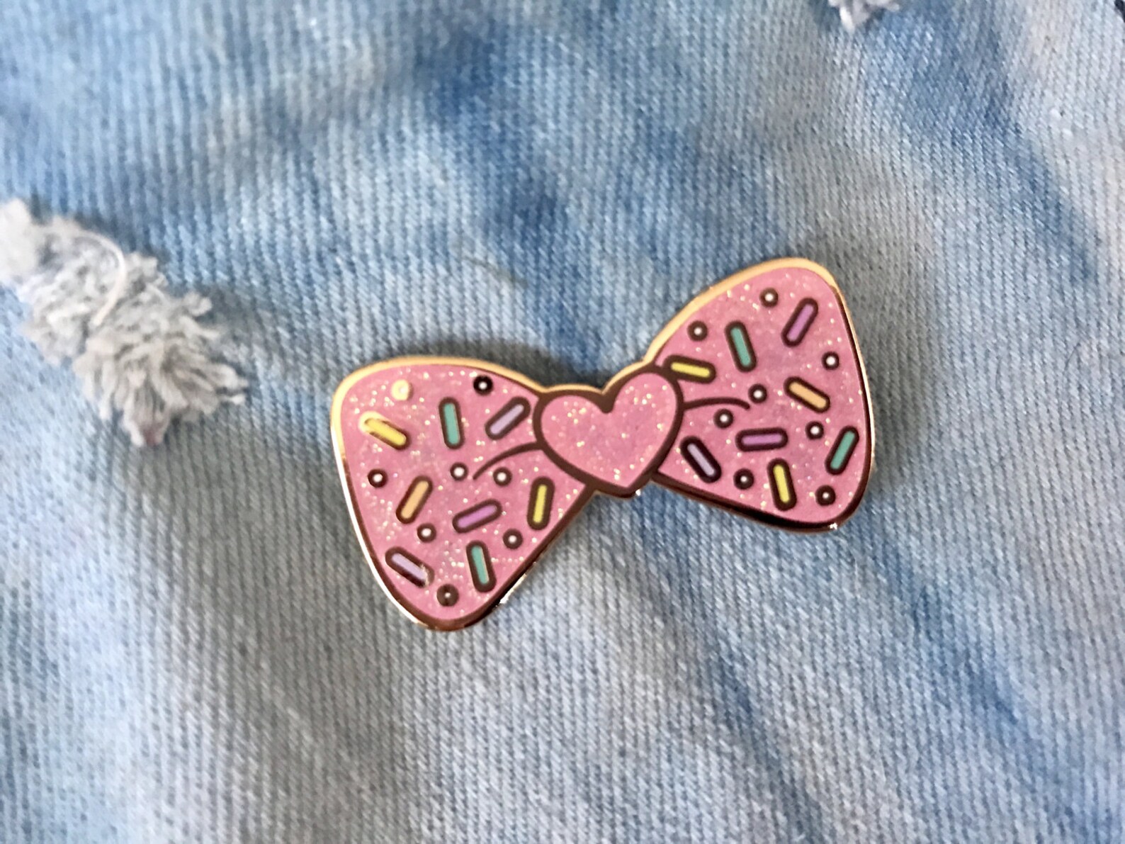 Bow Sprinkles Kawaii Glitter Enamel Pin - Etsy