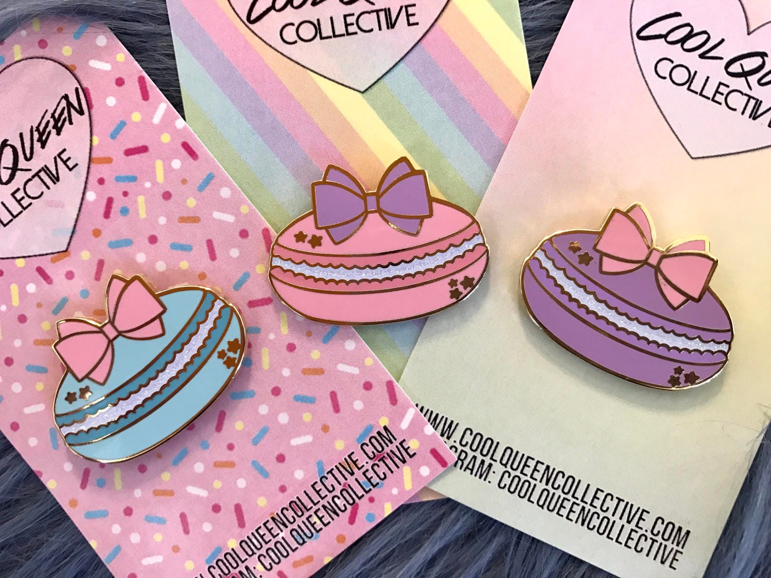 Macaron Bow Glitter Hard Enamel Pin - Etsy