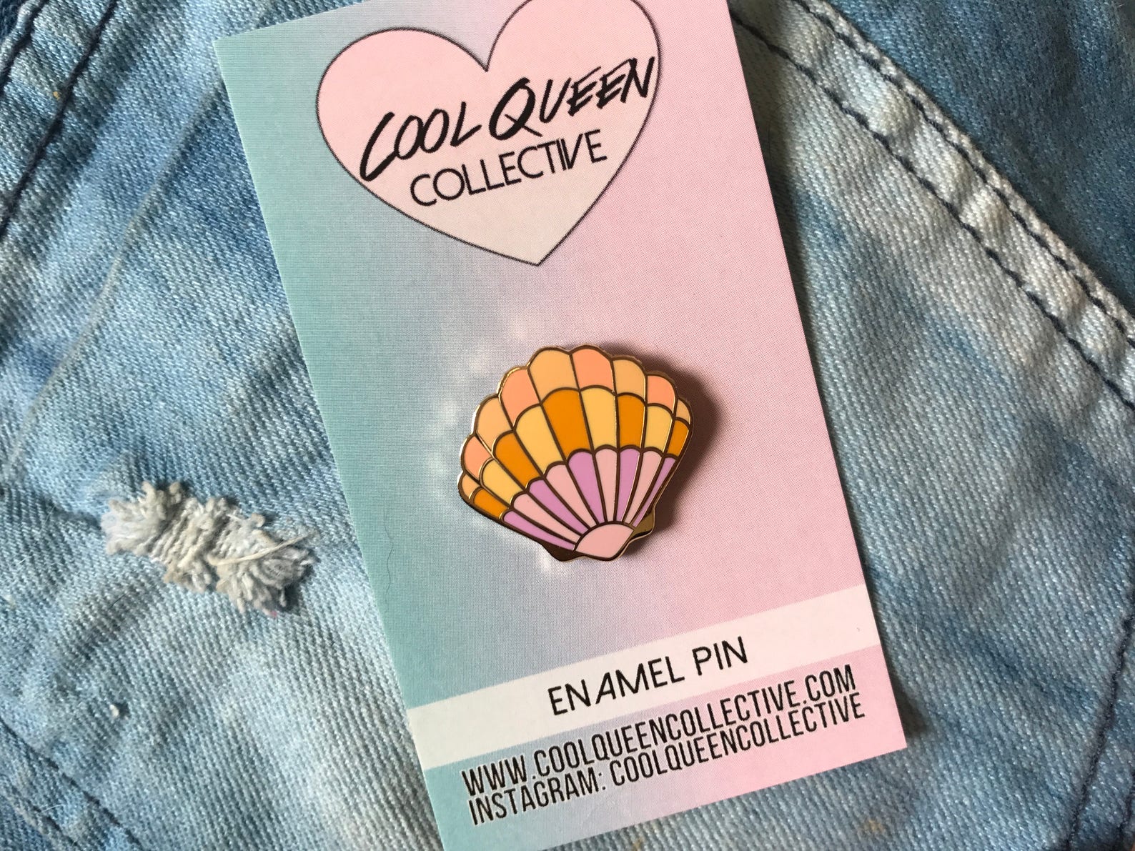 Sunrise Shell Enamel Pin - Etsy