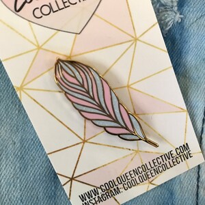 Feather Enamel Pin - Etsy