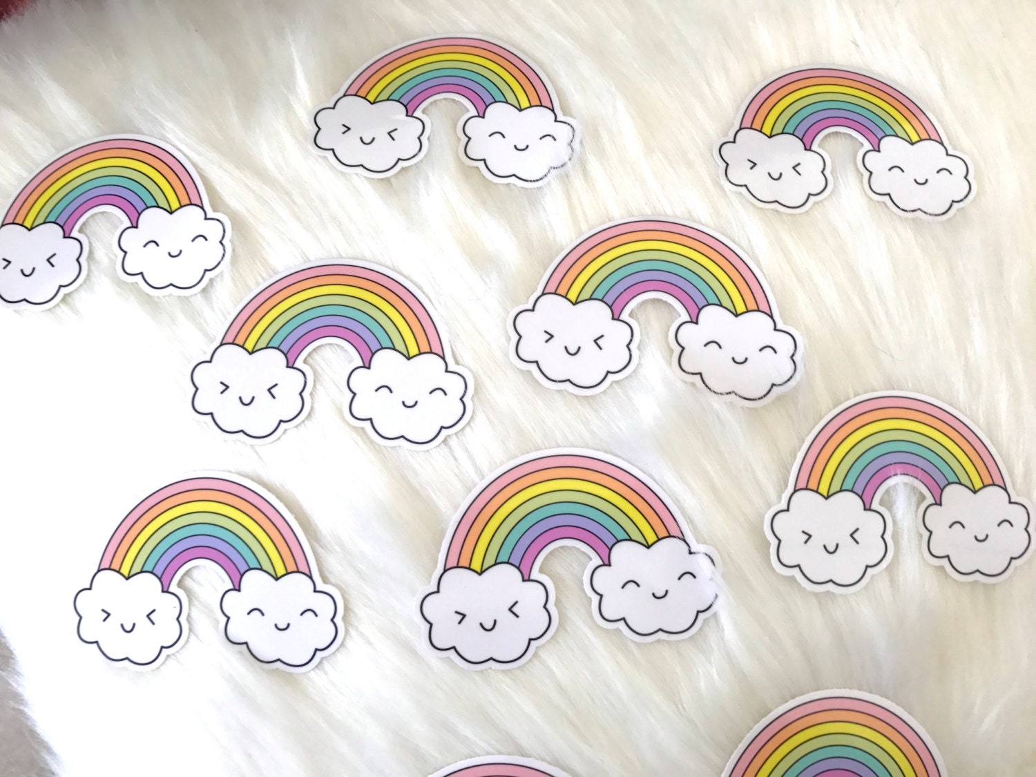 Happy Rainbow Vinyl Sticker | Etsy