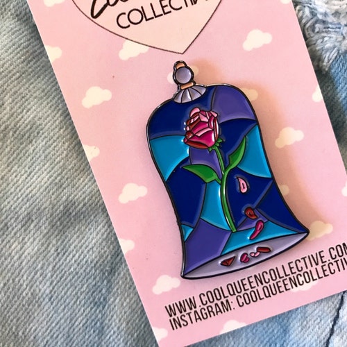 Beauty & the Beast Enchanted Rose Enamel Pin - Etsy