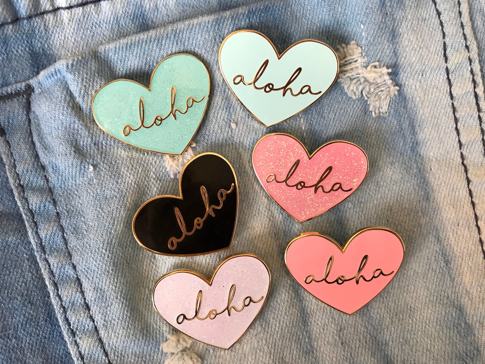 Aloha Heart Enamel Pin | Etsy