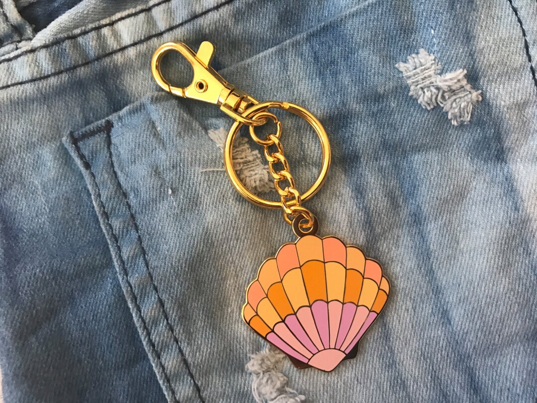 Sunrise Shell Bag Charm Keychain - Etsy