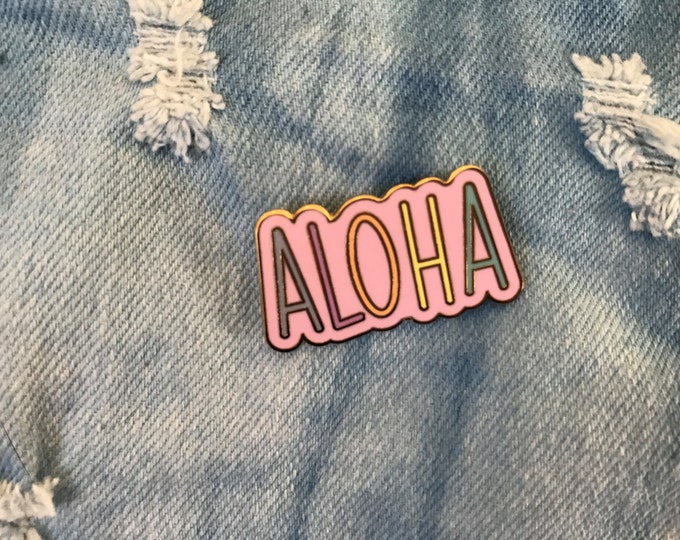 Aloha Enamel Pin - Etsy