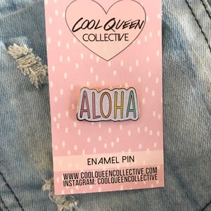 Aloha Rainbow Glitter Enamel Pin - Etsy