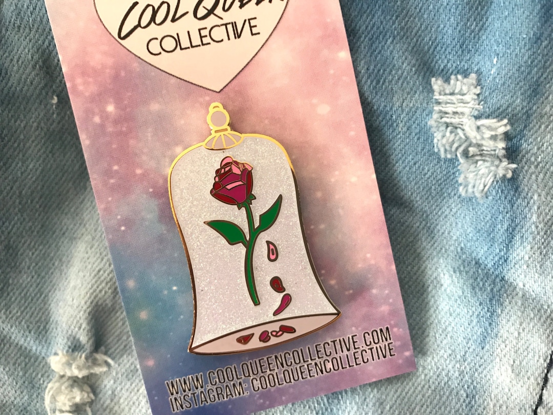 Beauty & the Beast Enchanted Rose Enamel Pin - Etsy