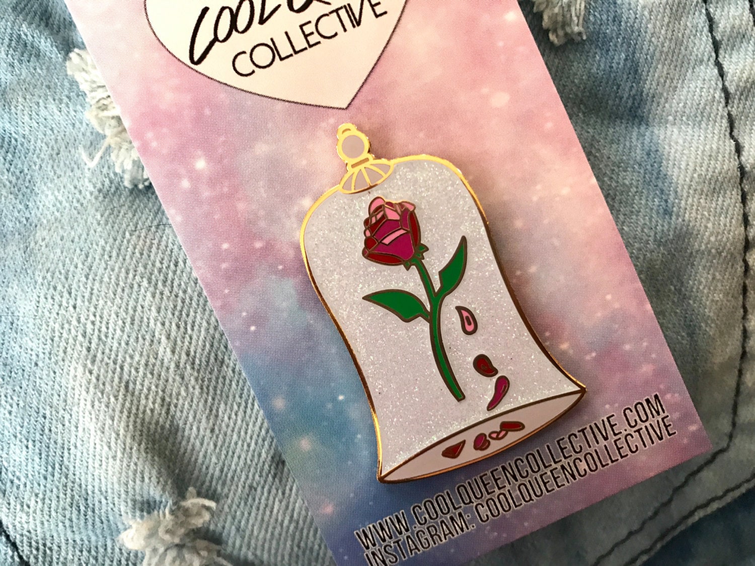 Beauty & the Beast Enchanted Rose Enamel Pin - Etsy