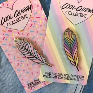 Feather Enamel Pin - Etsy