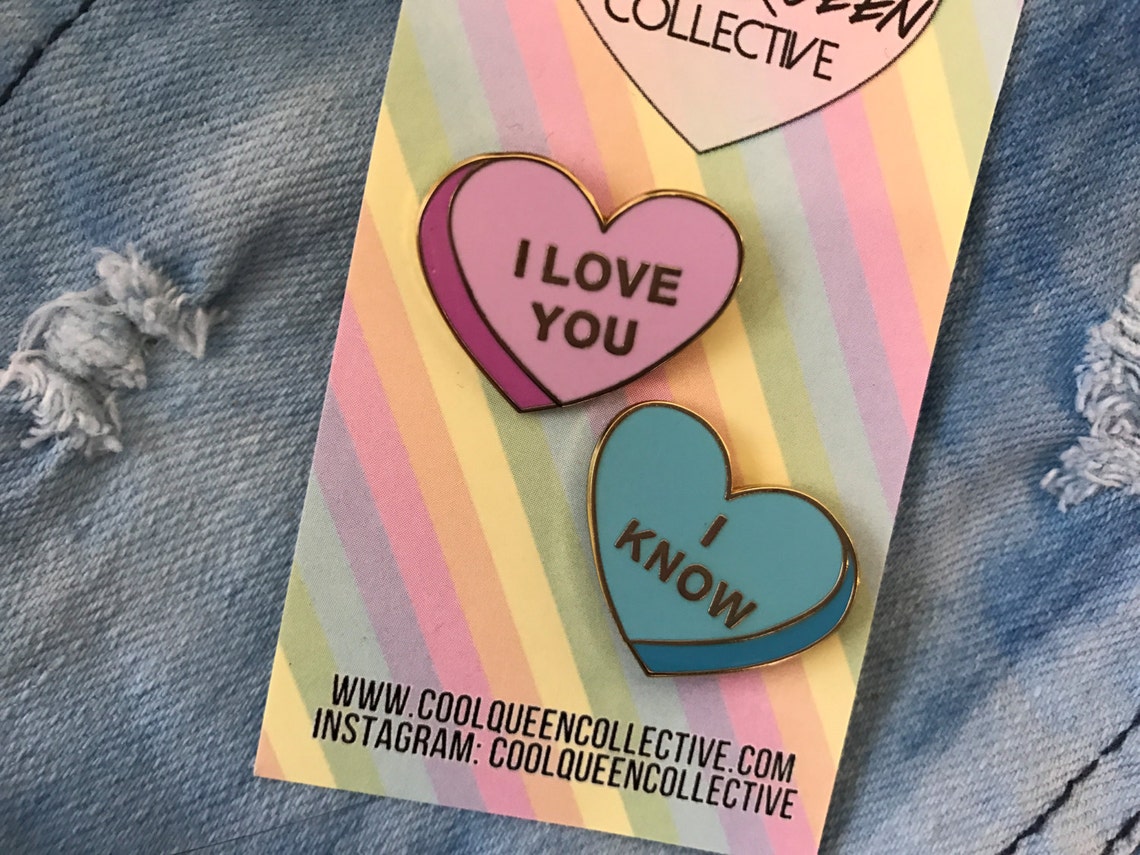 I Love You, I Know Heart Hard Enamel Pin Set - Etsy