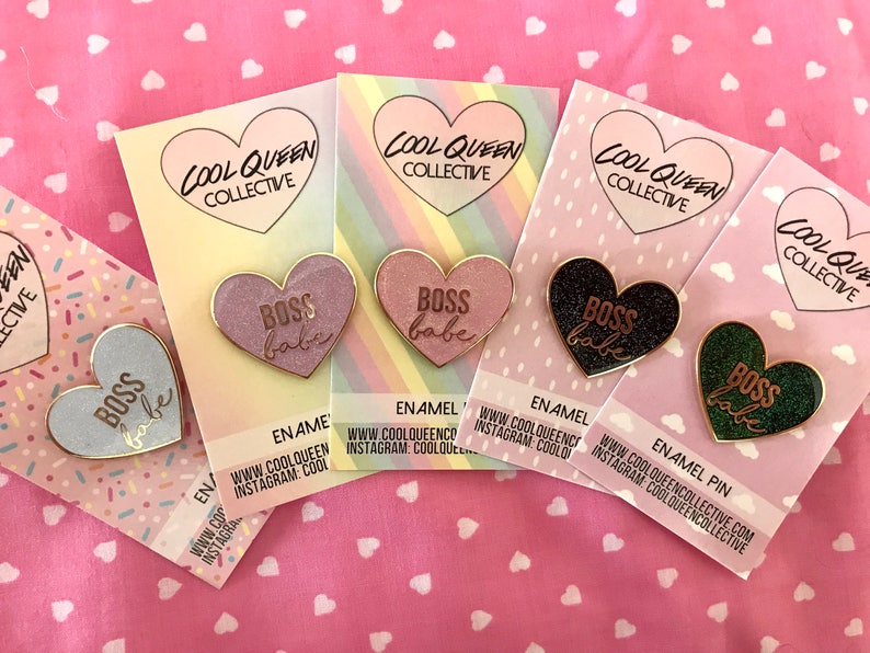 Boss Babe Heart Enamel Pin - Etsy