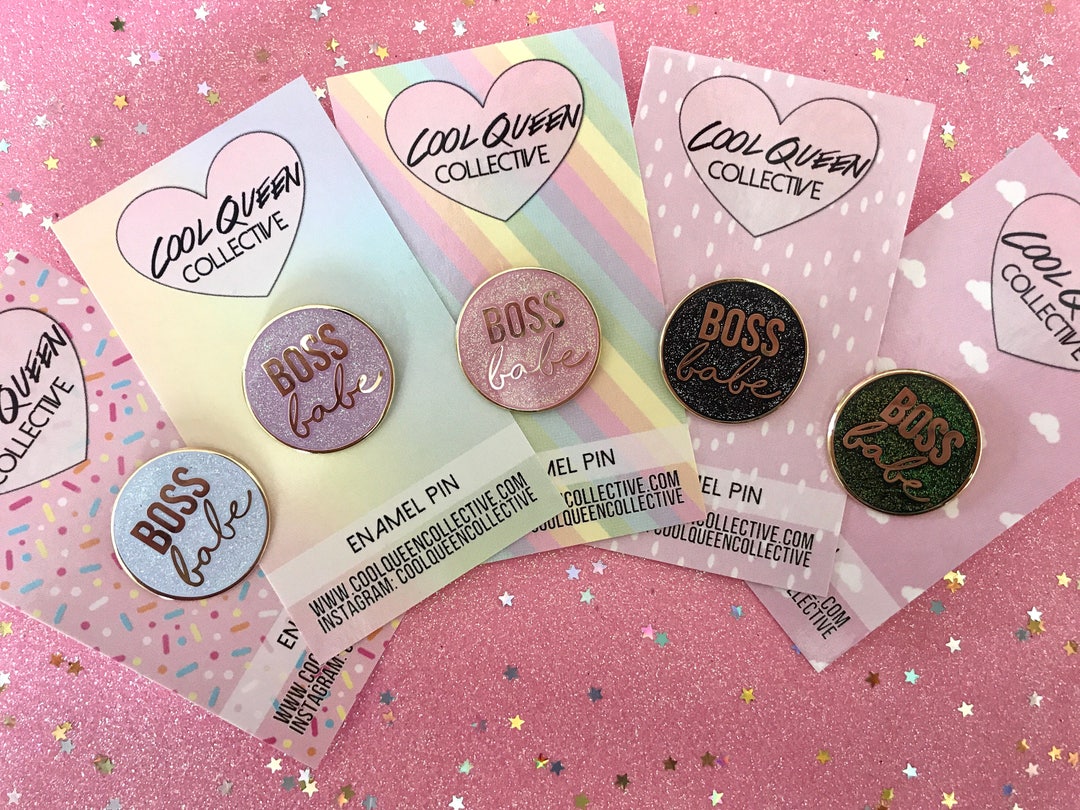 Boss Babe Circle/round Enamel Pin - Etsy