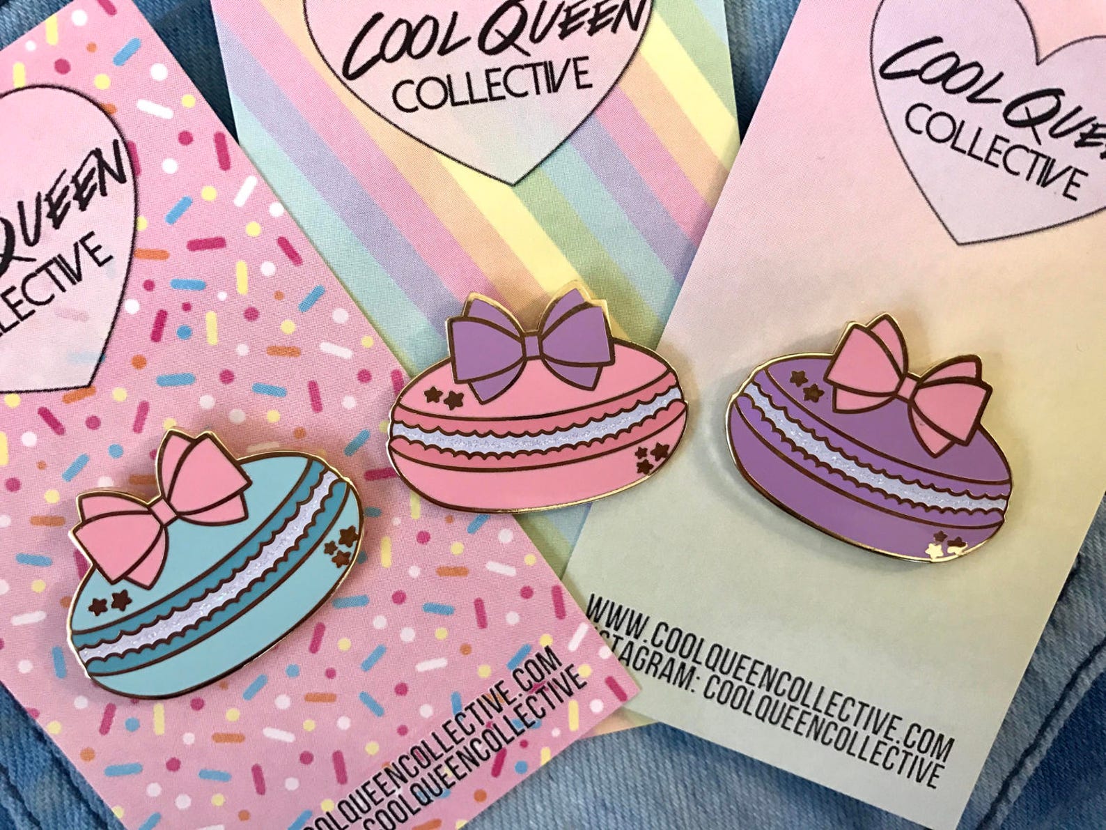 Macaron Bow Glitter Hard Enamel Pin - Etsy