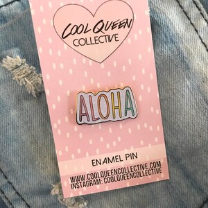 Aloha Rainbow Glitter Enamel Pin - Etsy