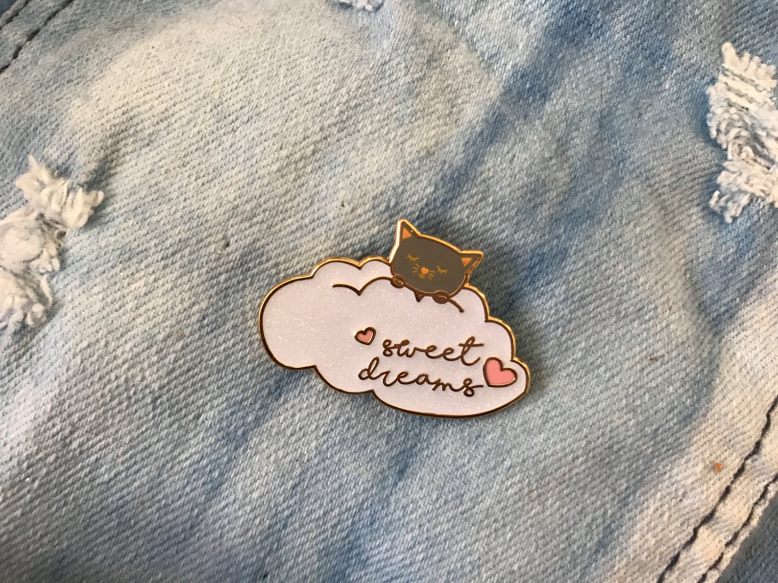Sweet Dreams Cat Kitty Enamel Pin - Etsy