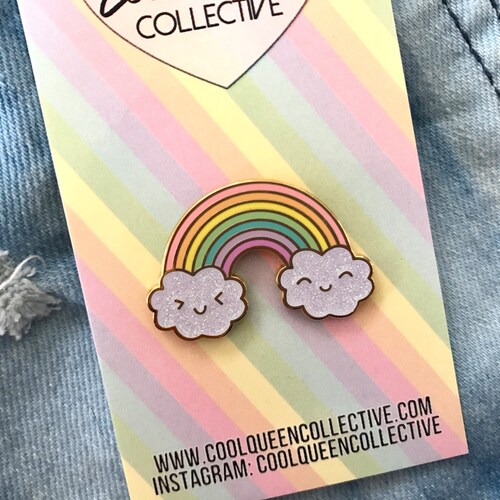 Pastel Rainbow Enamel Lapel Pin Badge - Etsy